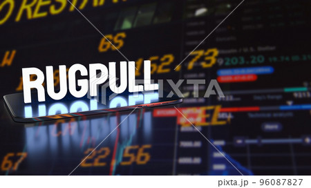 The rug pull on tablet for cryptocurrency...のイラスト素材 [96087827] - PIXTA