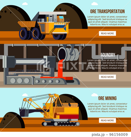 Steel Production Flat Horizontal Bannersのイラスト素材 [96156009] - PIXTA
