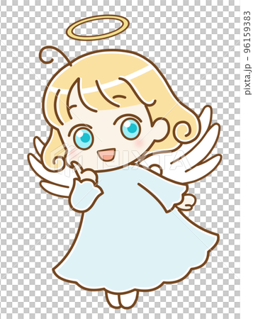 Smiley angel light blue - Stock Illustration [96159383] - PIXTA