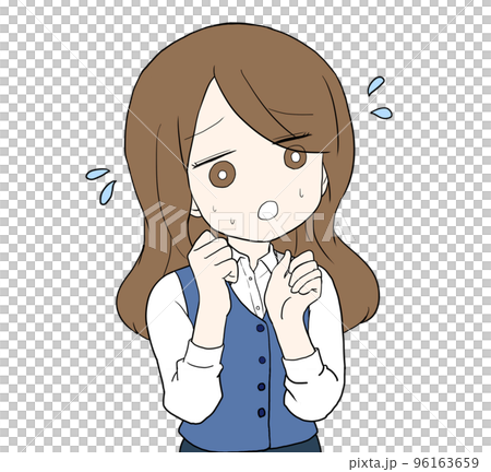 Impatient office lady upper body blue - Stock Illustration [96163659 ...