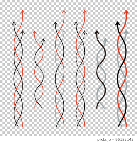 Set of double and triple spiral arrows in... - Stock Illustration ...