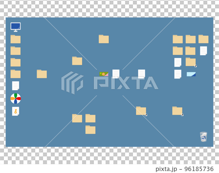 Unorganized icons scattered on the desktop... - Stock Illustration ...