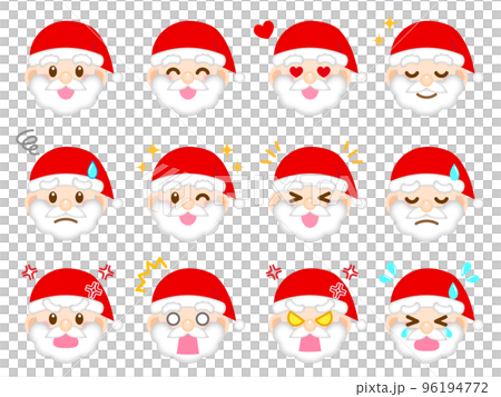 Cute Santa Claus emotion face icon illustration... - Stock Illustration ...