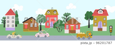 Cartoon animal drive cars and truck. Animals...のイラスト素材 [96201787] - PIXTA