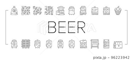 beer production brewery factory icons set vectorのイラスト素材 [96223942] - PIXTA