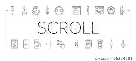 Scroll Computer Mouse Cursor Icons Set Vector .のイラスト素材 [96224281] - PIXTA