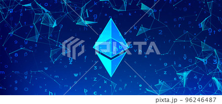 Ethereum ETH cryptocurrency token symbol on...のイラスト素材 [96246487] - PIXTA