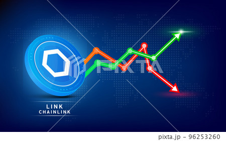 Chainlink coin blue. Cryptocurrency token...のイラスト素材 [96253260] - PIXTA