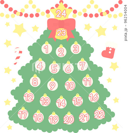 Christmas Tree Calendar Numbers Calendar Cards For December