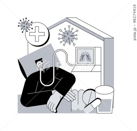 Coronavirus treatment abstract concept vector...のイラスト素材 [96274919] - PIXTA