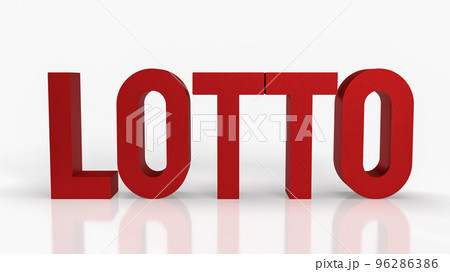 The red lotto on white background image 3d...のイラスト素材 [96286386] - PIXTA