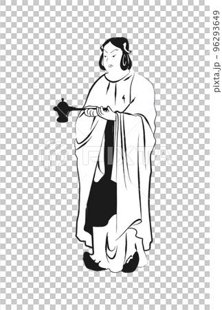 Prince Shotoku line drawing illustration - Stock Illustration [96293649 ...