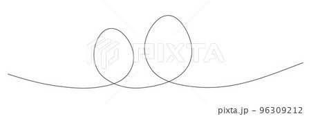 Egg continuous one line drawing.のイラスト素材 [96309212] - PIXTA