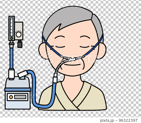 Oxygen therapy (Nasal High Flow) - Stock Illustration [96322397] - PIXTA