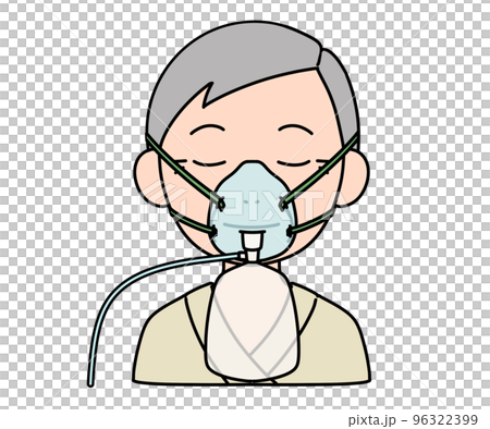 Oxygen therapy (reservoir mask) - Stock Illustration [96322399] - PIXTA