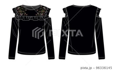 Vector long sleeved sweatshirt fashion CAD,...のイラスト素材 [96336145] - PIXTA