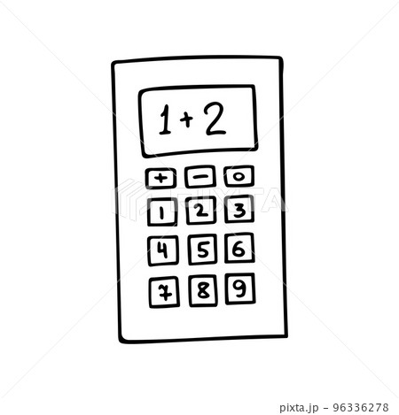 Doodle calculator. School supplies sketch.のイラスト素材 [96336278] - PIXTA