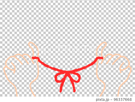 Little finger tied with the red thread of fate... - Stock Illustration ...