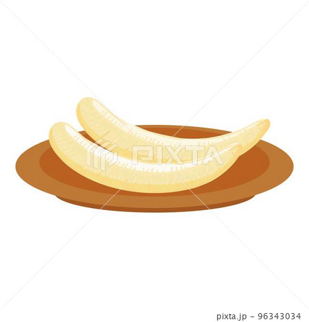 Clean banana plate icon cartoon vector. Fruit...のイラスト素材 [96343034] - PIXTA