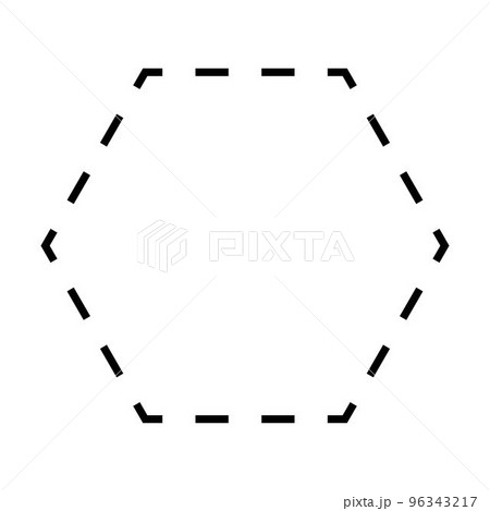Hexagon symbol dashed shape vector icon for...のイラスト素材 [96343217] - PIXTA
