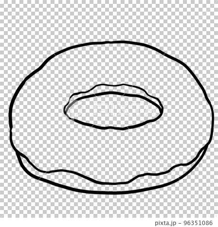 simple donut line drawing - Stock Illustration [96351086] - PIXTA