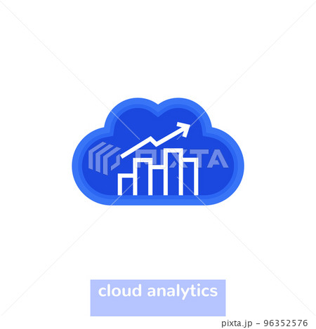 cloud analytics icon with a graphのイラスト素材 [96352576] - PIXTA