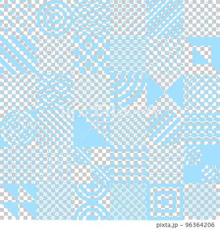 Light blue various geometric square pattern... - Stock Illustration ...