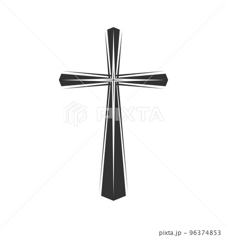 Christian illustration. Church logo. Cross of...のイラスト素材 [96374853] - PIXTA