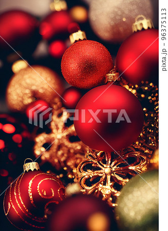 Macro shot of colorful Christmas Ornaments....のイラスト素材 [96375113] - PIXTA