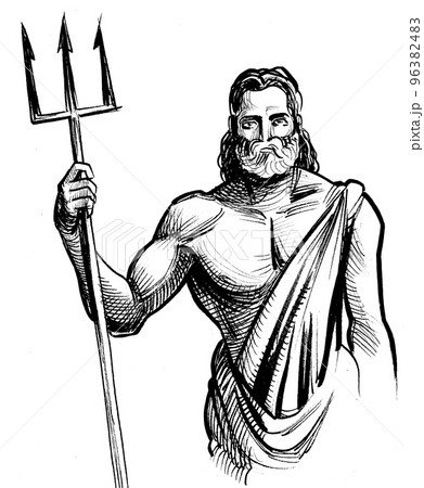 Greek Gods Clipart Black And White 557 Zeus Sketch Images, Stock
