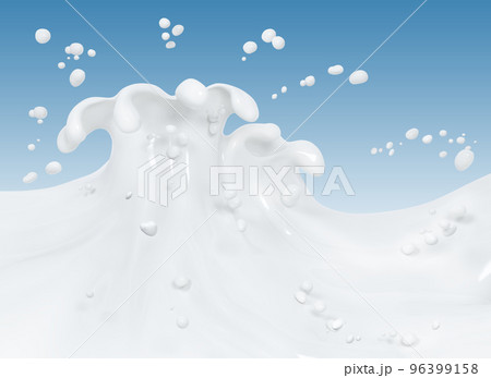 Milk splash, abstract liquid background, wavy...のイラスト素材 [96399158] - PIXTA