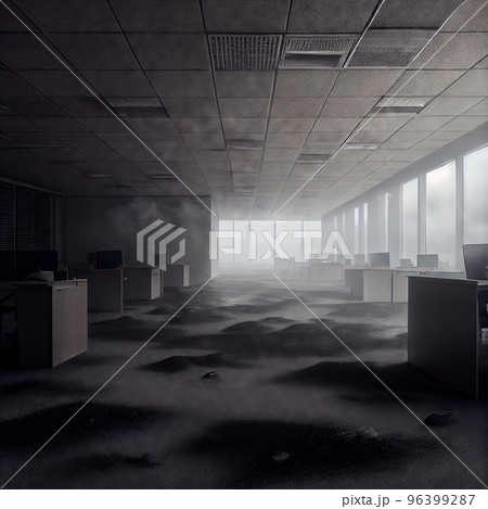 Empty office due to pandemicのイラスト素材 [96399287] - PIXTA