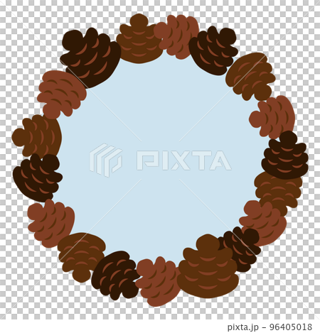 round frame of pine cones - Stock Illustration [96405018] - PIXTA