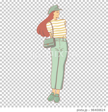 Casual fashion women's striped shirt - Stock Illustration [96408624 ...