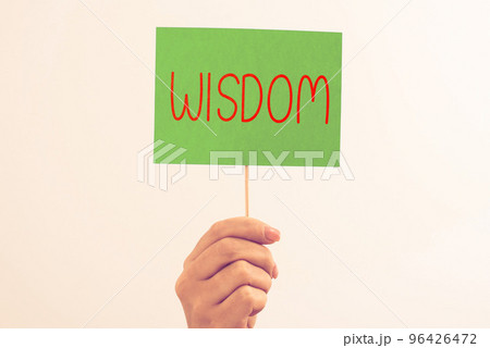 Hand writing sign Wisdom. Concept meaning body...の写真素材 [96426472] - PIXTA
