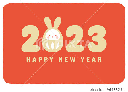 うさぎ形のだるまの2023年賀状向け背景イラストのイラスト素材 [96433234] - PIXTA