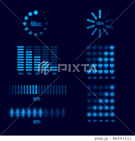Progress loading indicatorsのイラスト素材 [96441311] - PIXTA