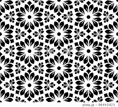 Flower geometric pattern. Seamless background. のイラスト素材 [96443923] - PIXTA