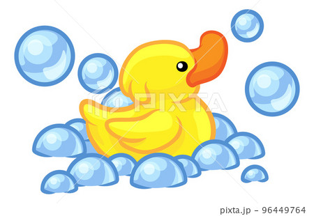 Rubber Duck With Bubbles Clip Art