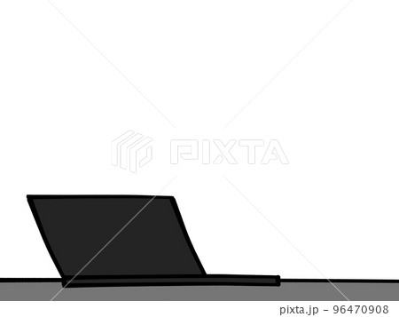 離席中のデスクとノートパソコンイラスト素材のイラスト素材 [96470908] - PIXTA