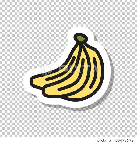 Mini sticker single item icon Banana - Stock Illustration [96475578 ...