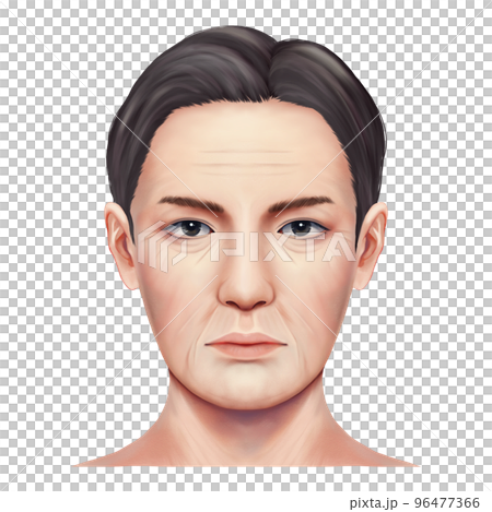 Real middle-aged man's front face illustration... - Stock Illustration ...
