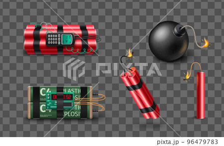 Realistic Bomb Setのイラスト素材 [96479783] - PIXTA