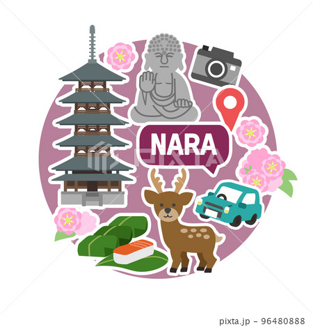 奈良のアイコン 線無し 丸のイラスト素材 [96480888] - PIXTA