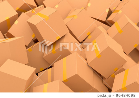 Cardboard box or carton on white background,...のイラスト素材 [96484098] - PIXTA