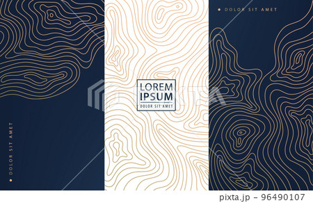 Vector topographic map set banners. Contour...のイラスト素材 [96490107] - PIXTA
