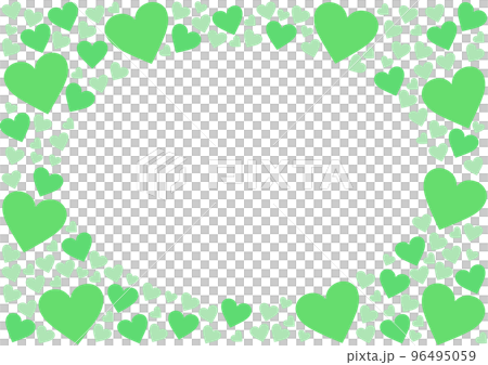 Green cute heart frame material - Stock Illustration [96495059] - PIXTA