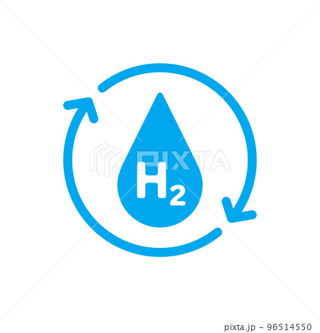 Hydrogen (H2) icon. Renewable energy source....のイラスト素材 [96514550] - PIXTA