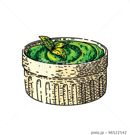 bowl pesto sketch hand drawn vectorのイラスト素材 [96522542] - PIXTA
