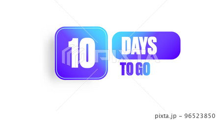 Ten days to go countdown blue modern horizontal...のイラスト素材 [96523850 ...